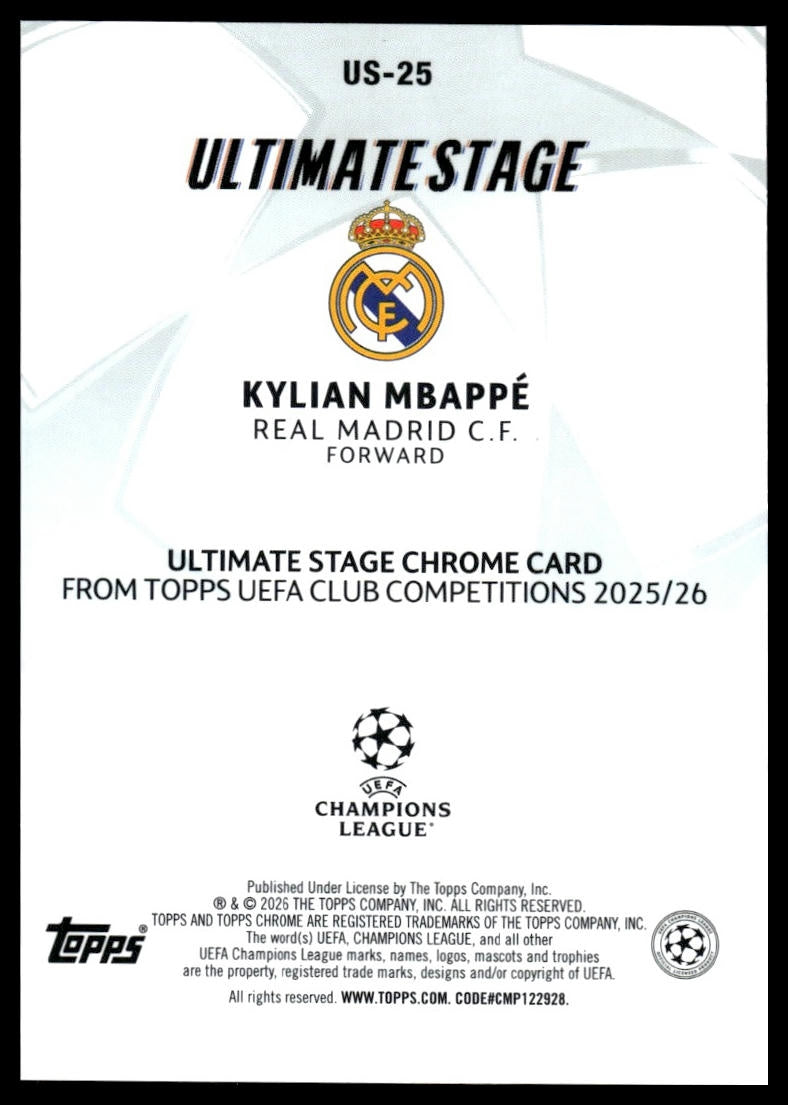 Kylian Mbappe - Ultimate Stage - Topps Flagship 25/26 – NordicSportsCards